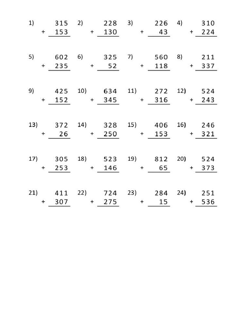 Addition Subtraction Standard 2 | PDF