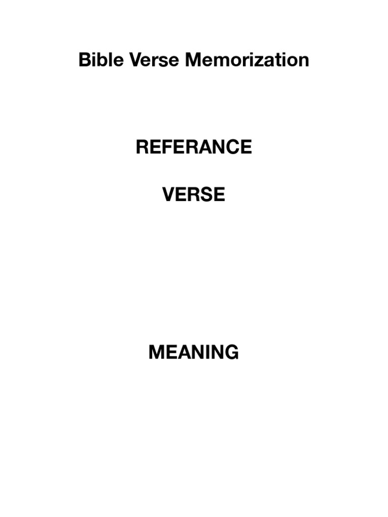 Bible Verse Memorize Sheet | PDF