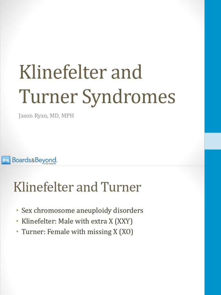 Klinefelter & Turner Syndromes Overview | PDF | Medical Specialties ...