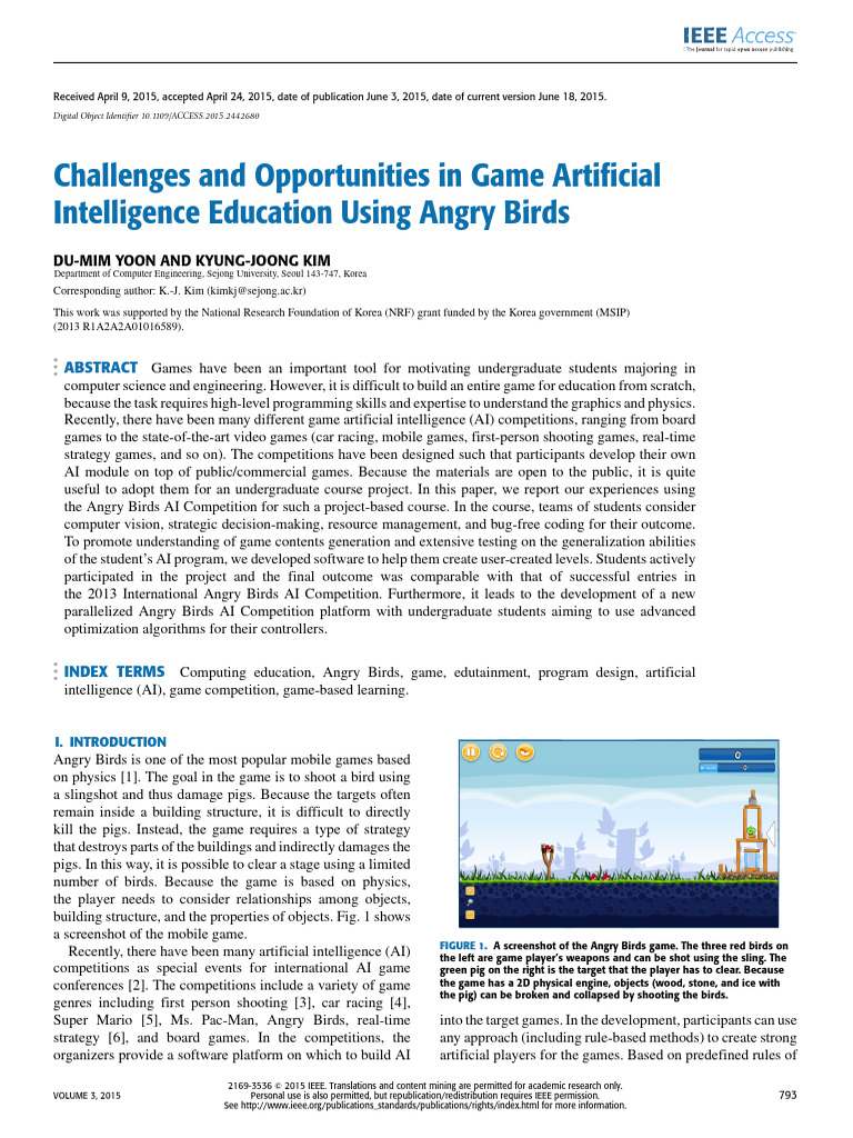 Challenges and Opportunities in Game Artificial Intelligence Education ...