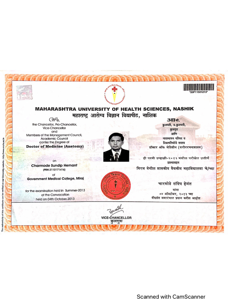 MD Degree Certificate 1.20.29 AM | PDF