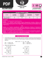 Imo Sample Paper Class-7 2025-26 | PDF | Mathematics | Algebra