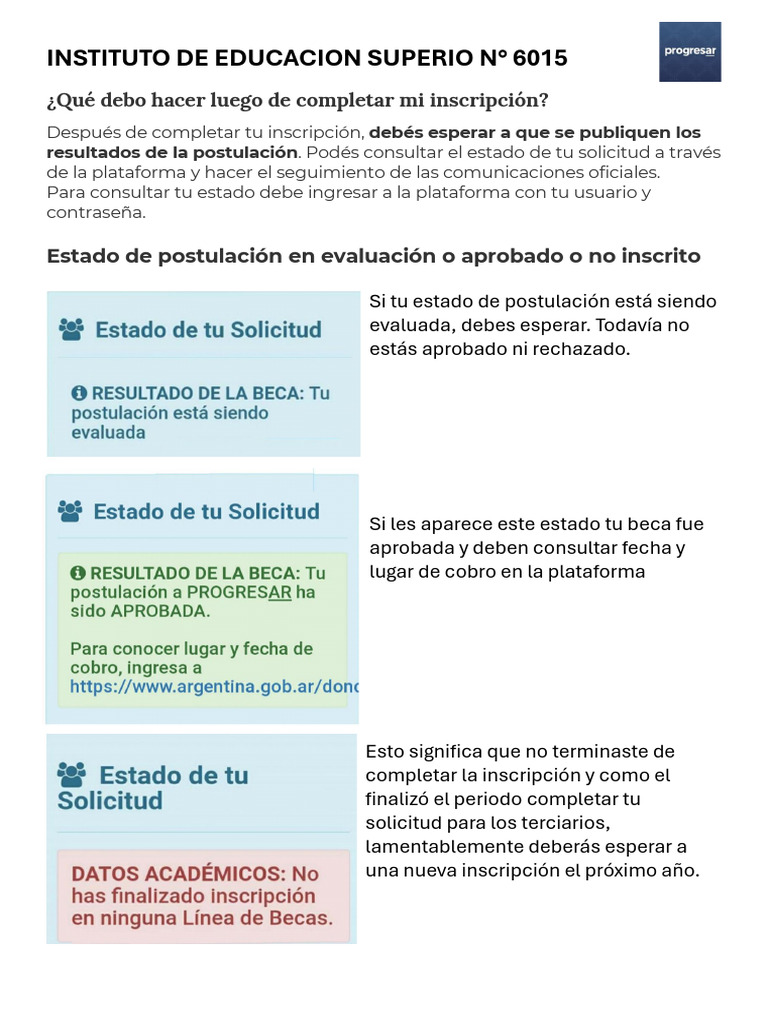 Beca Progresar | PDF | Plan de estudios
