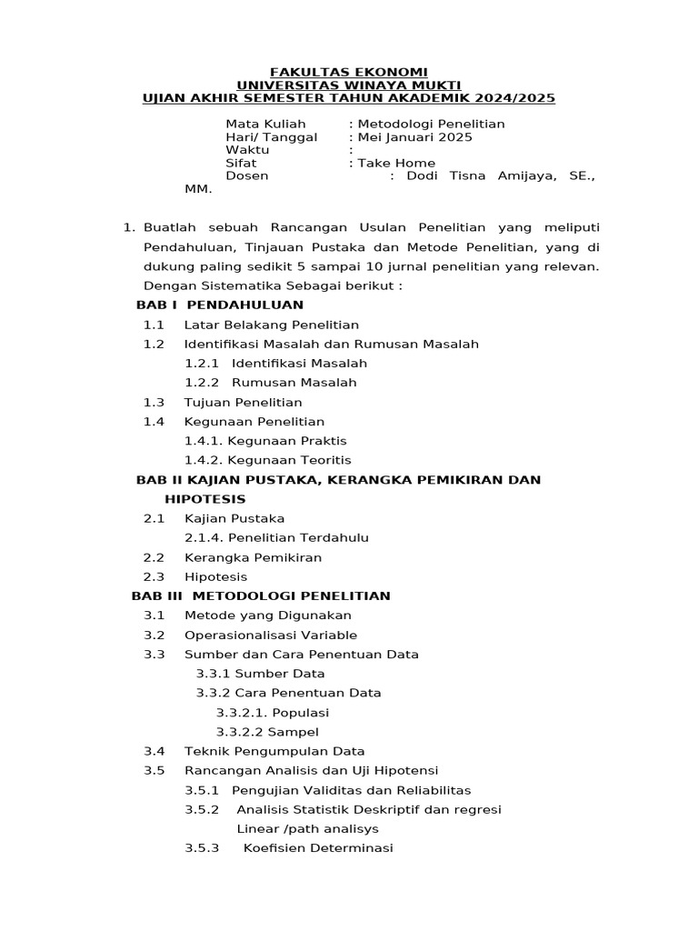 Soal UTS, 23 Mei 2025 | PDF