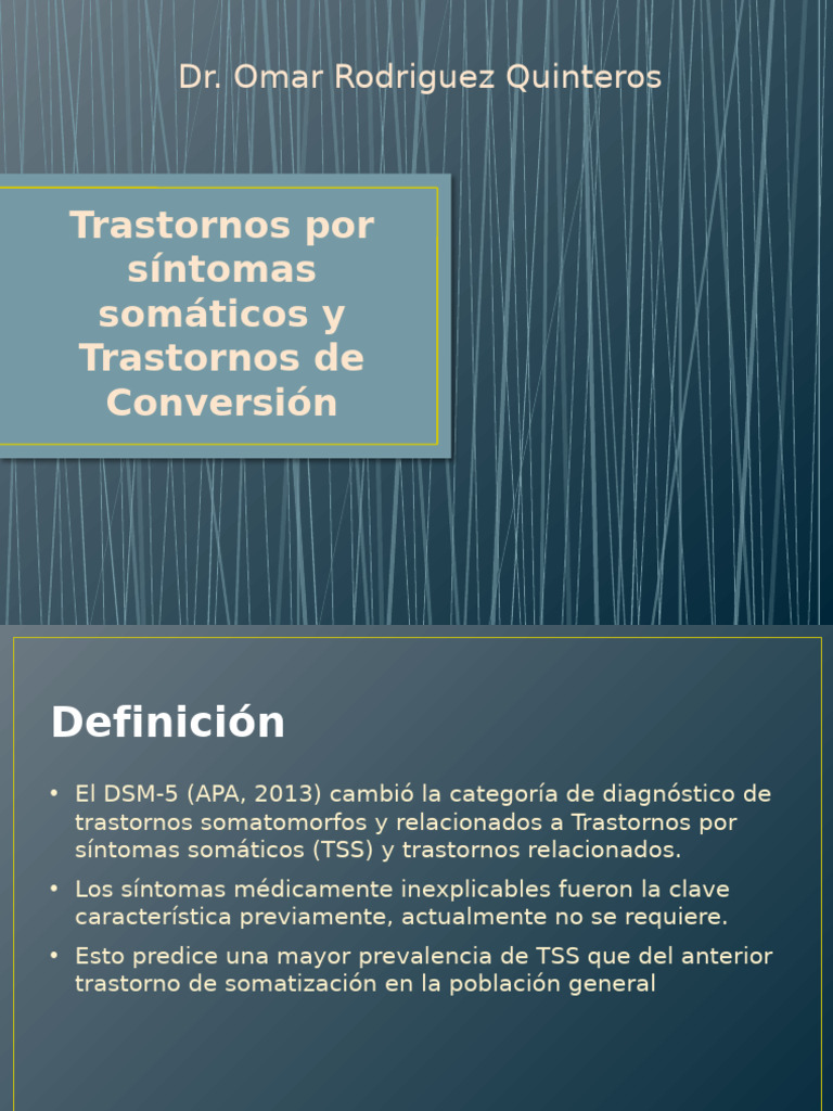 Trastornos Por Síntomas Somáticos y Trastornos de Conversión | PDF | Manual Diagnóstico y ...