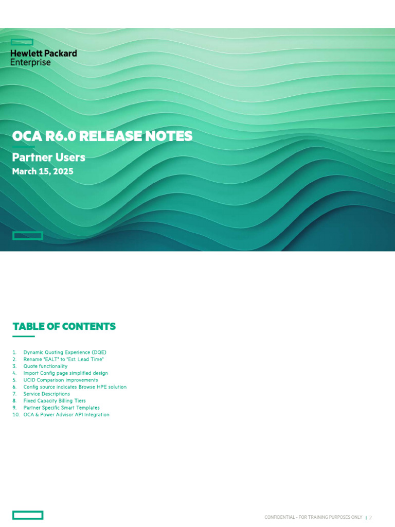 OCA R6.0 Release Notes Overview | PDF | Computing | Computer Architecture