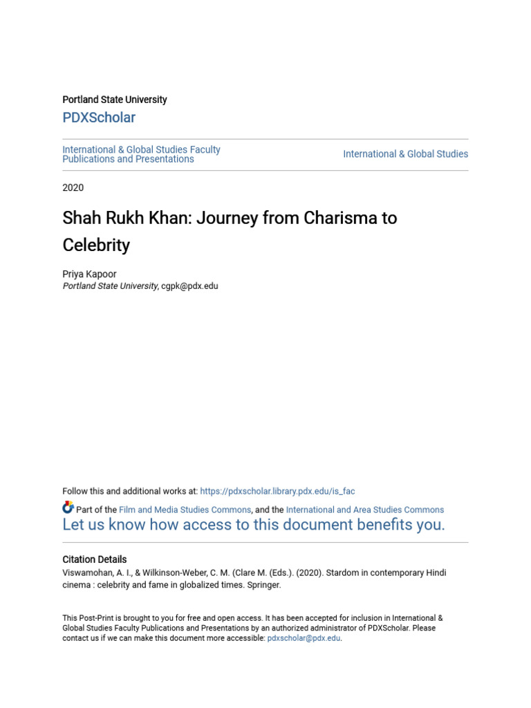 Shah Rukh Khan - Journey From Charisma To Celebrity | PDF | Arabian Peninsula