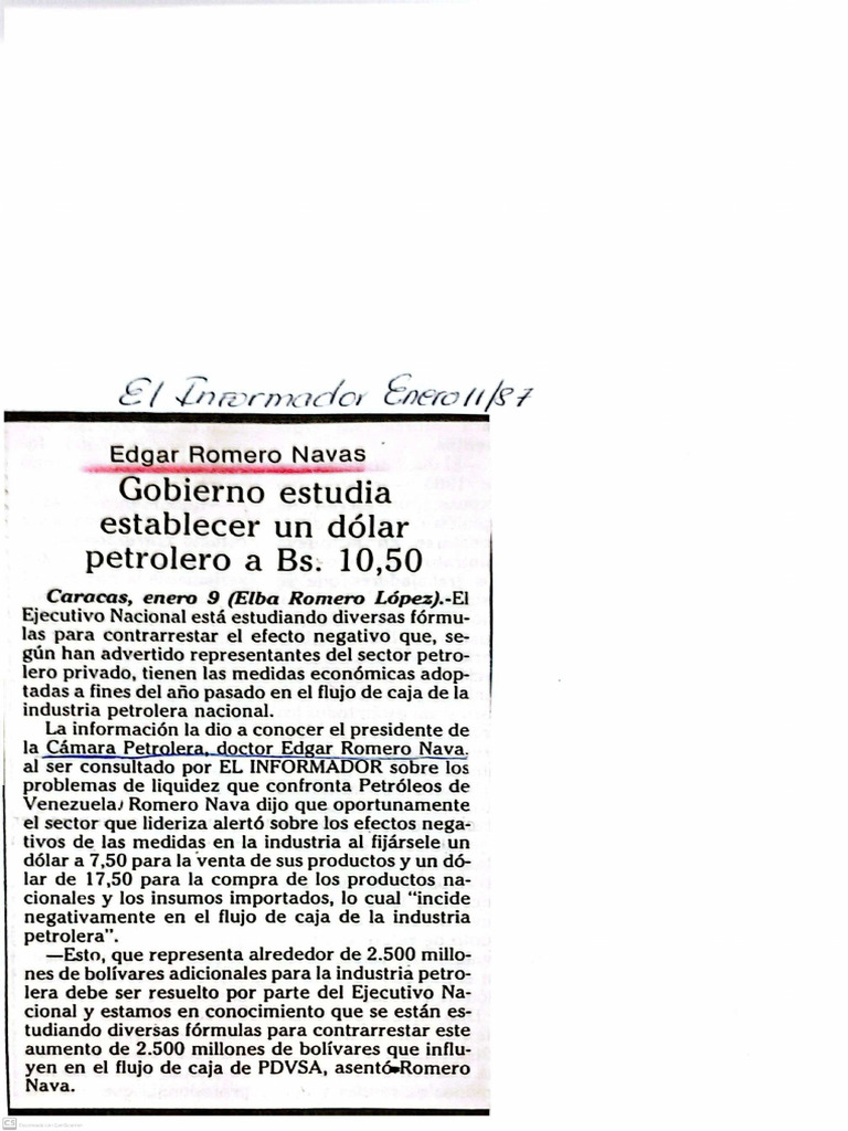 Edgard Romero Nava. el informador 11.01.87 | PDF