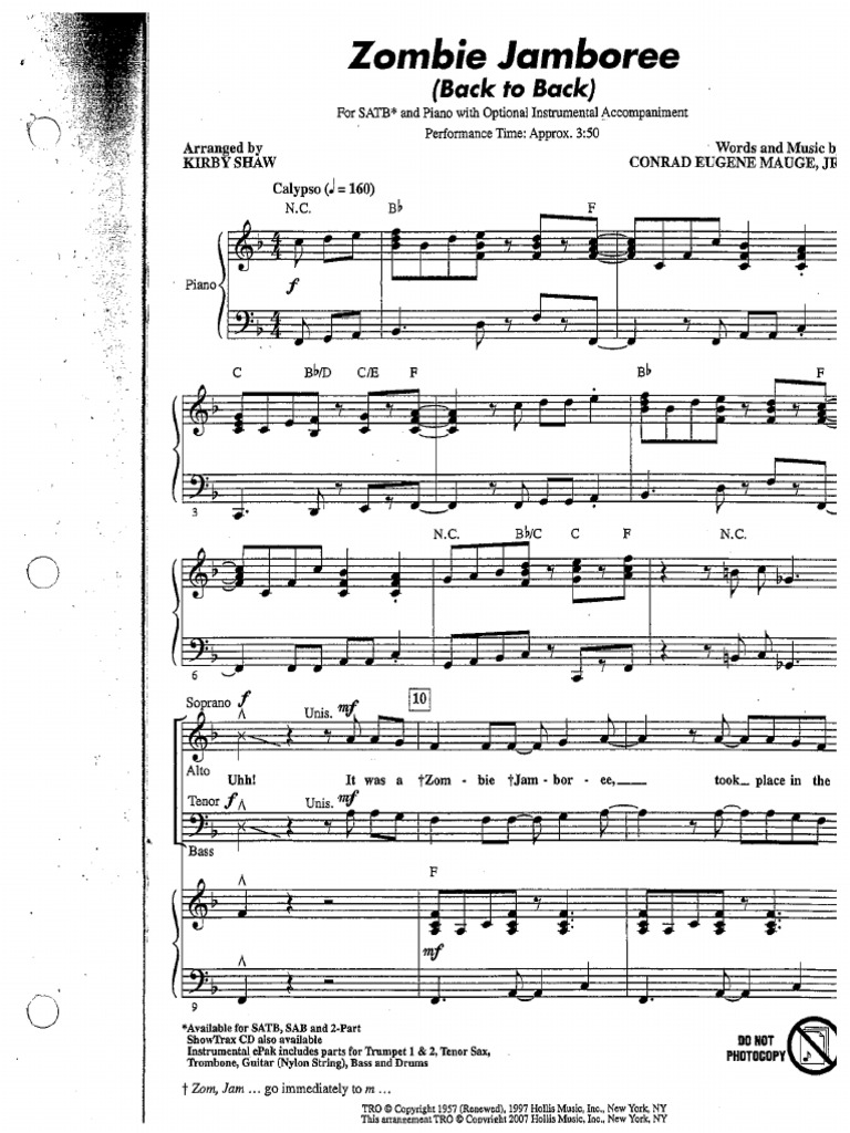Zombie Jamboree - SATB | PDF