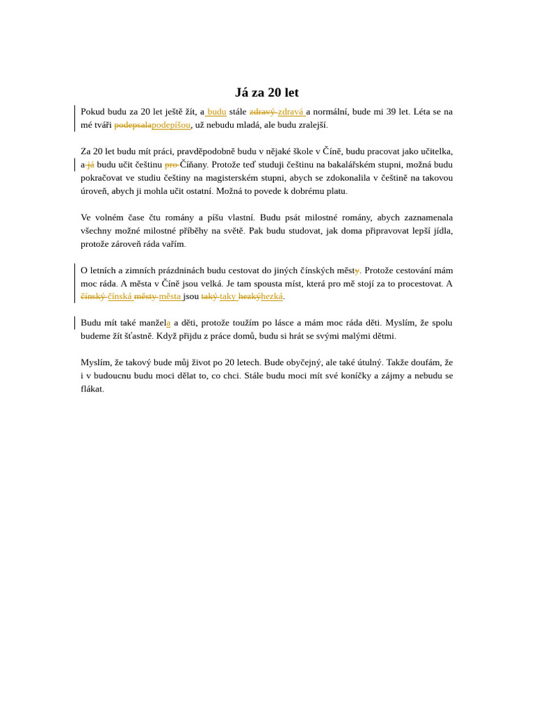 Úvaha-Já Za 20 Let | PDF