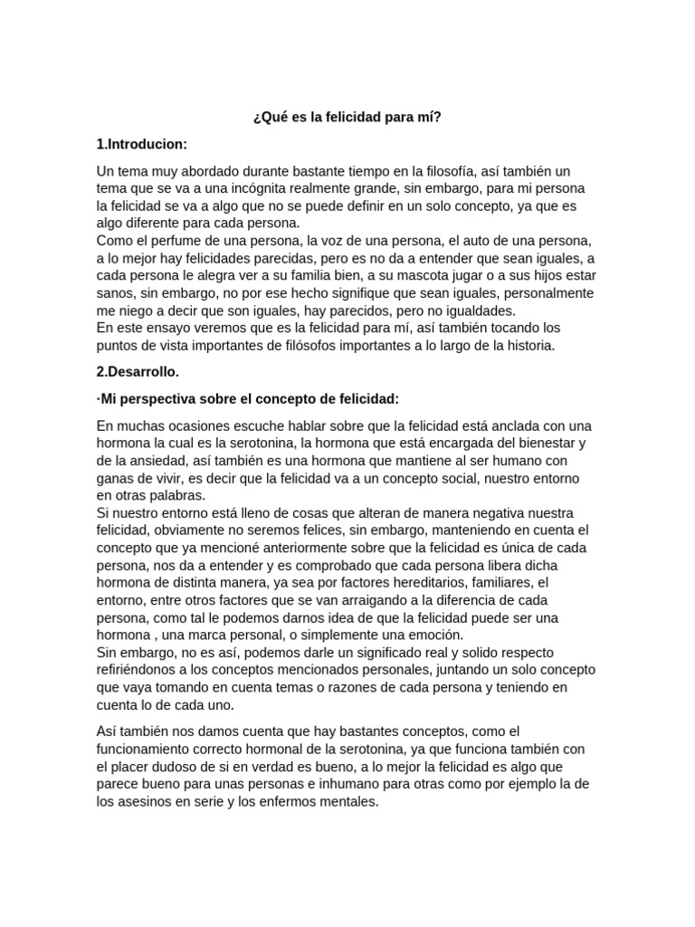Qué Es La Felicidad para Mí | PDF | Virtud | Felicidad