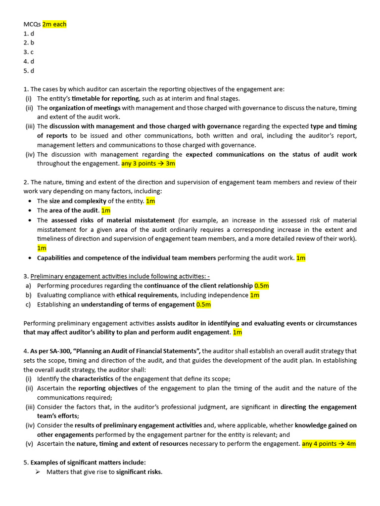 Audit Engagement Planning and Procedures | PDF | Audit | Auditor's Report