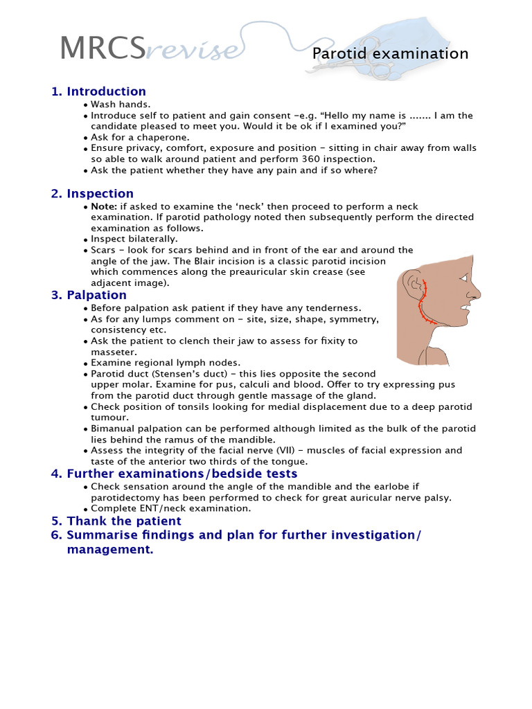 Parotid Gland Examination Guide | PDF