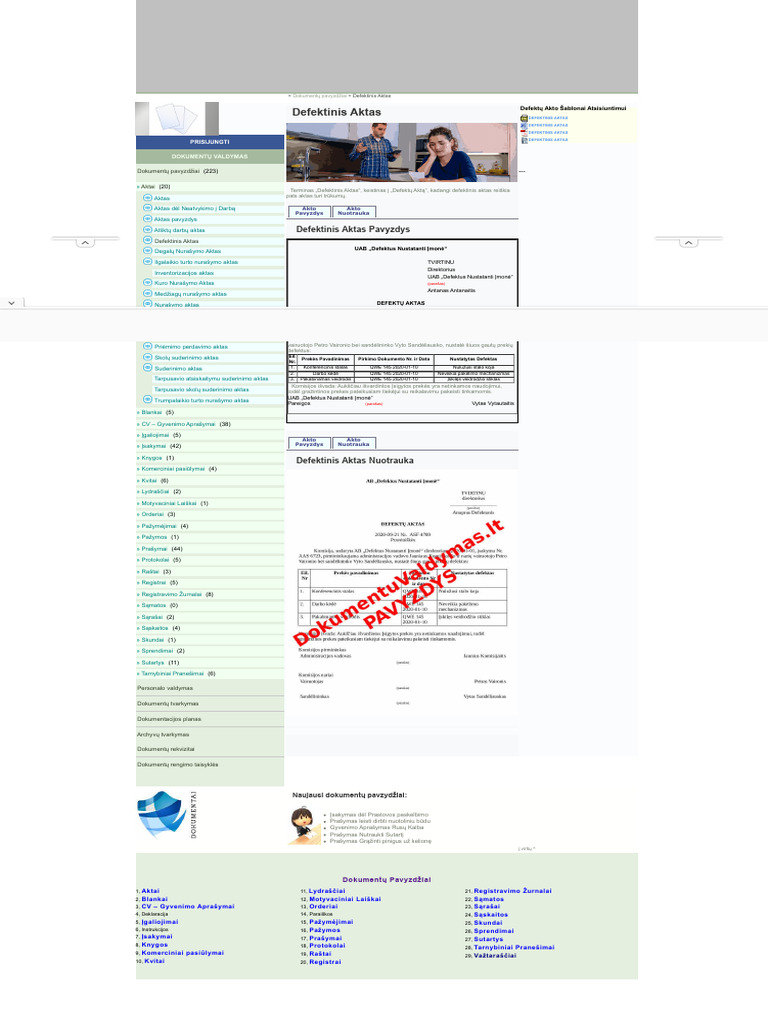 Defektinis Aktas - WORD PDF | PDF
