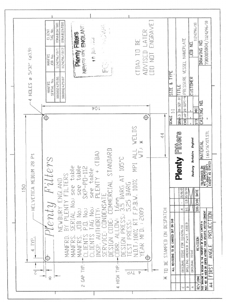 Name Plate Item 10 Rev C | PDF