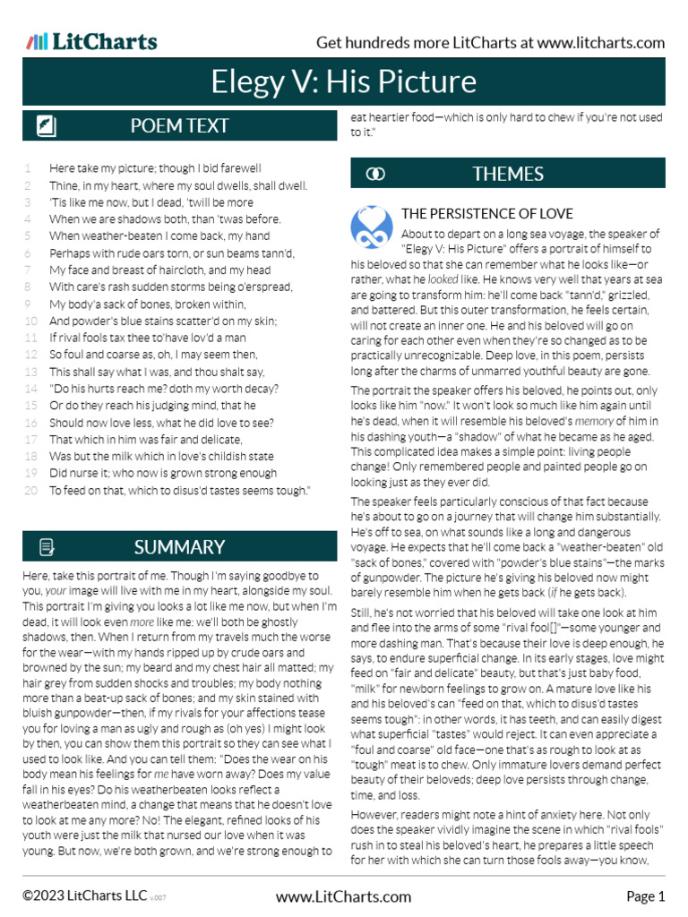 LitCharts An Awful Tempest Mashed The Air | PDF | Poetry | Metre (Poetry)