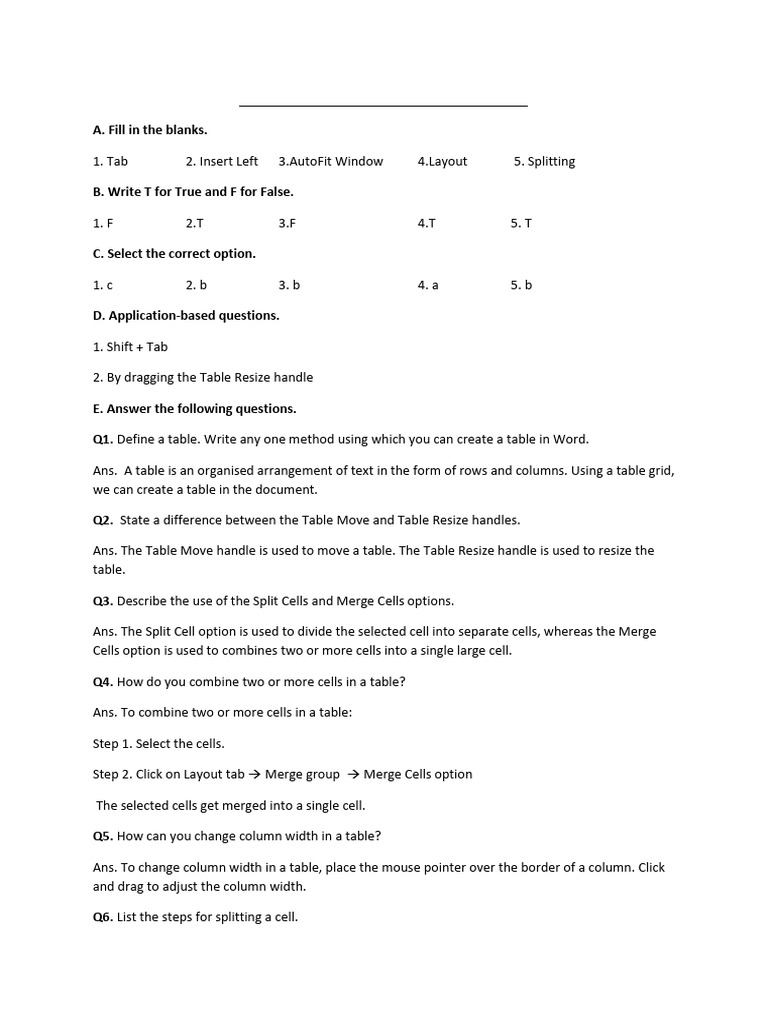 Computer Class 6 ch3 Ex QAns | PDF