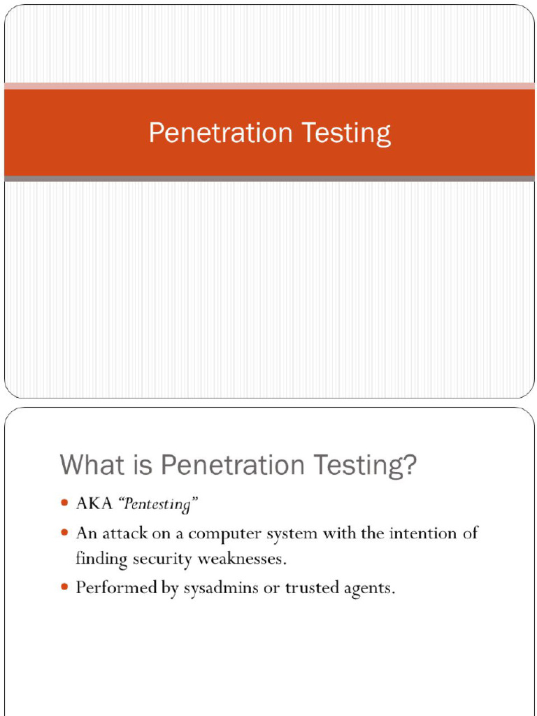 Penetration Testing - PPT Download | PDF