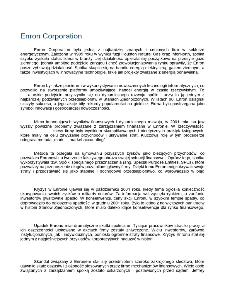 Enron Corporation | PDF