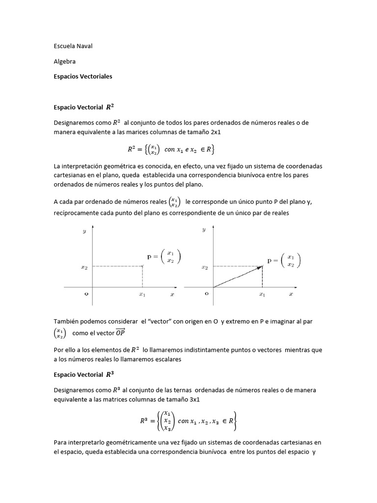 Espacios Vectoriales - Def. de Combinacion Lineal | PDF | Espacio vectorial | Sistema de ...