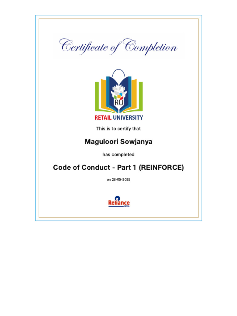 Retail Certificate - RetailUniversity | PDF