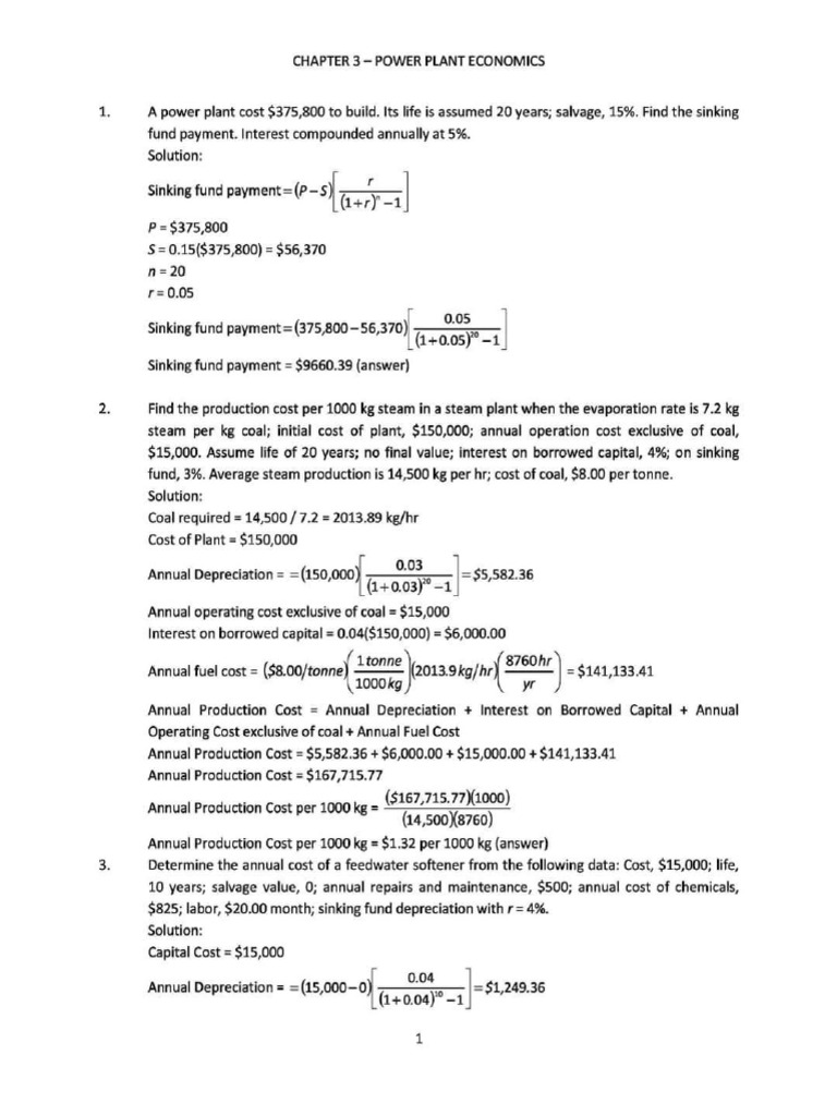 Chapter 3 - Power Plant Economics | PDF
