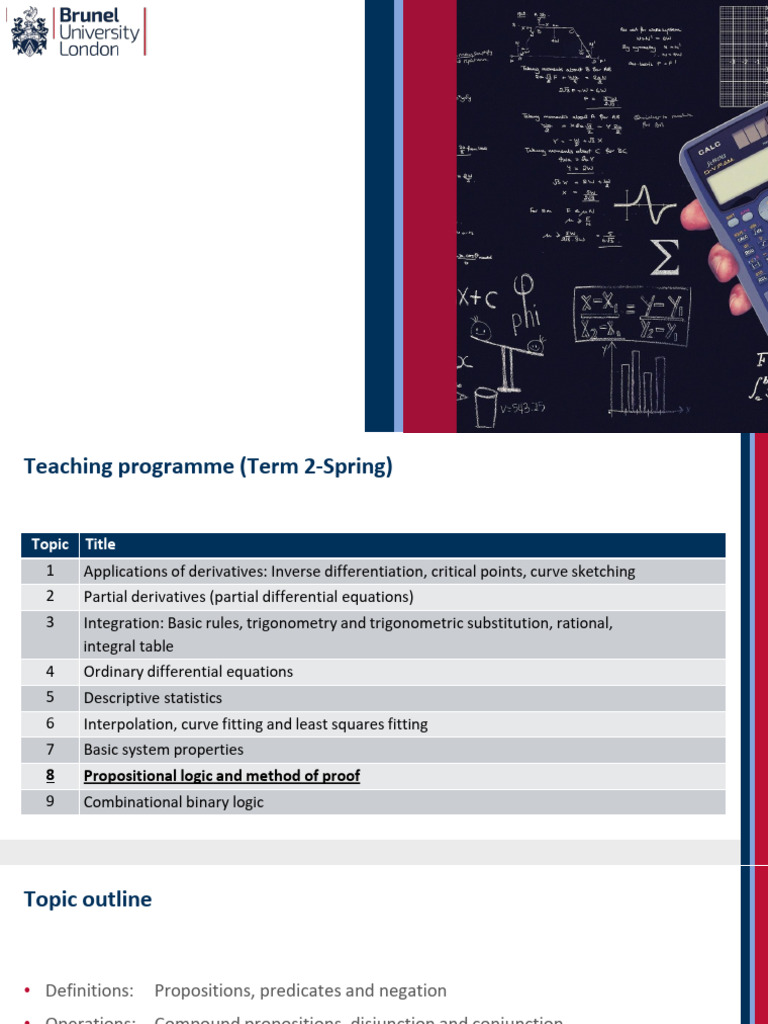 BE1616 Topic 8 Propositional Logic | PDF | Boolean Algebra | Teaching Mathematics
