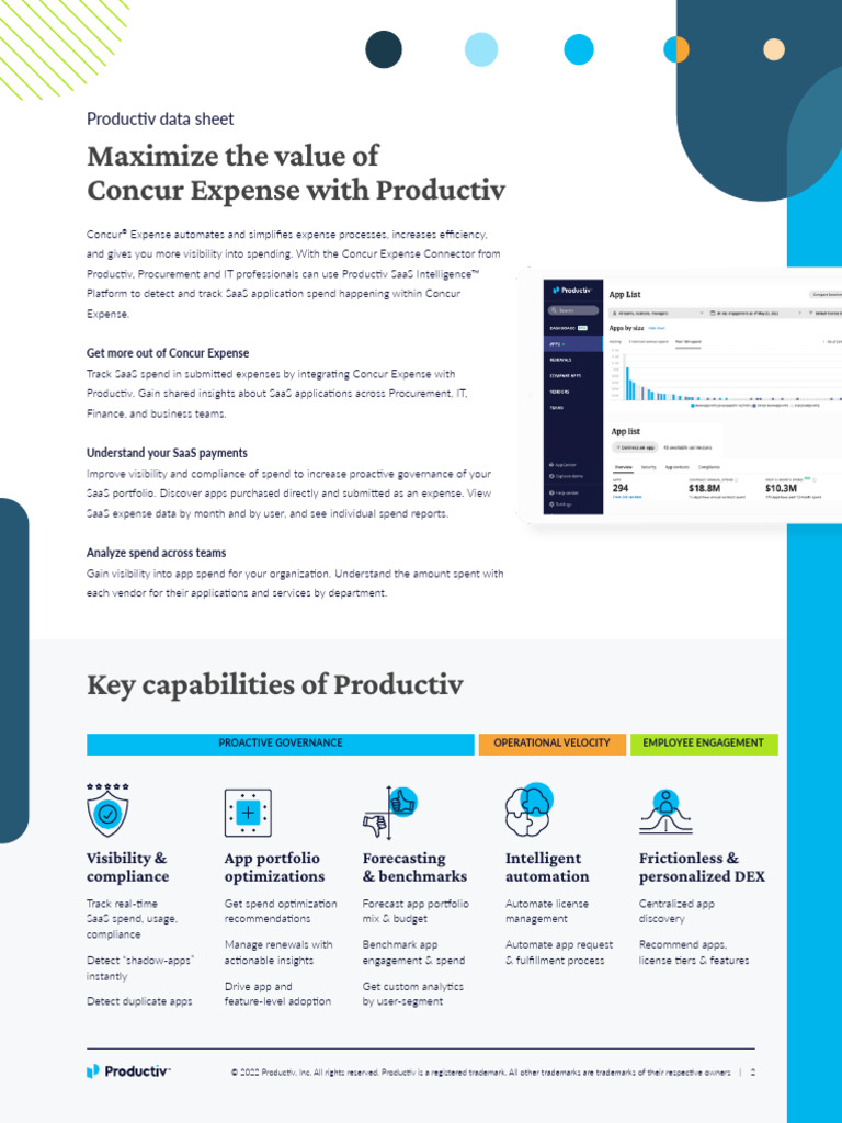 Productiv Data-Sheet Concur Expense | PDF | Software As A Service ...