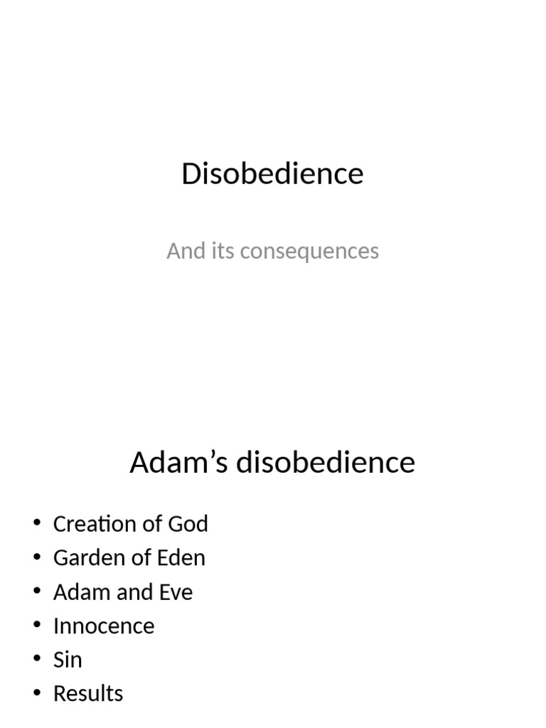 Disobedience and Its Consequences | PDF