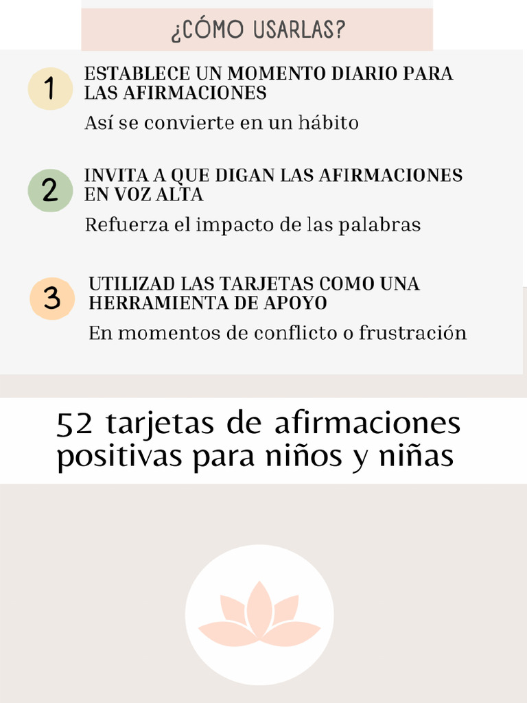 Afirmaciones Positivas para Ninos y Ninas PDF | PDF