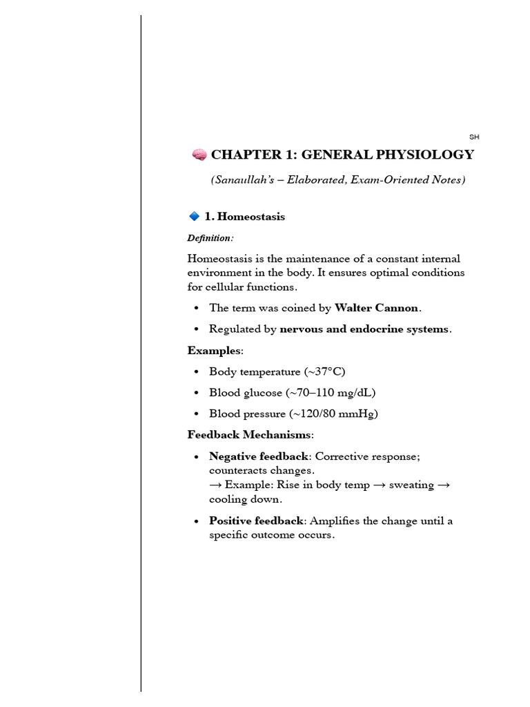 General Physiology Notes PDF | PDF | Cell Membrane | Membrane Potential