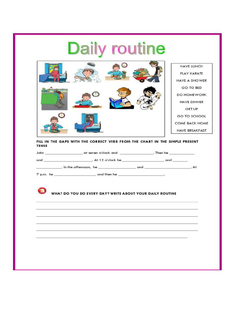 Actividad N°02 English Practice Daily Routines | PDF