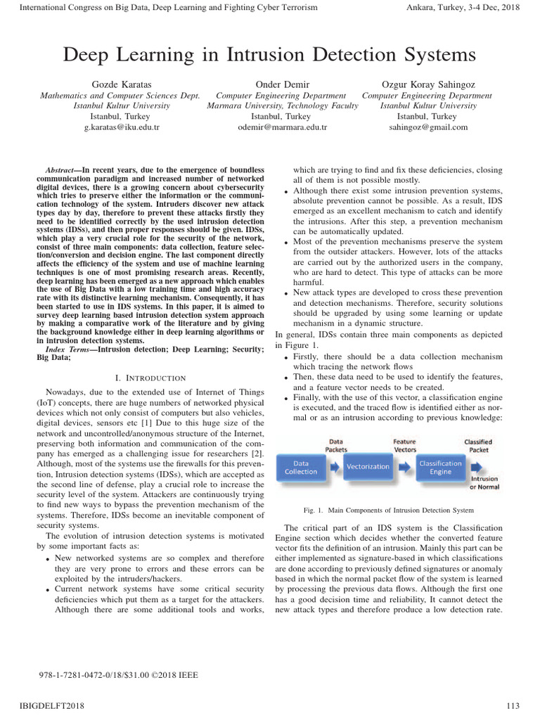 Deep Learning in Intrusion Detection Systems-2018 | PDF | Machine Learning | Computer Security