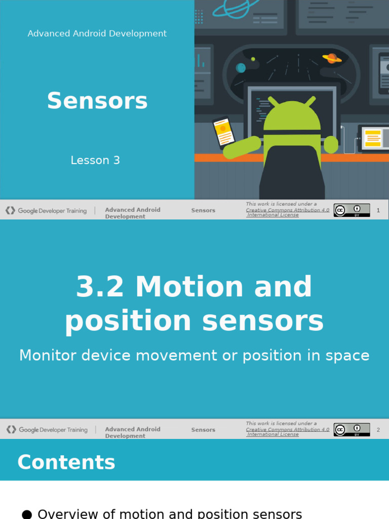 3.2 Motion and Position Sensors | PDF | Accelerometer | Rotation