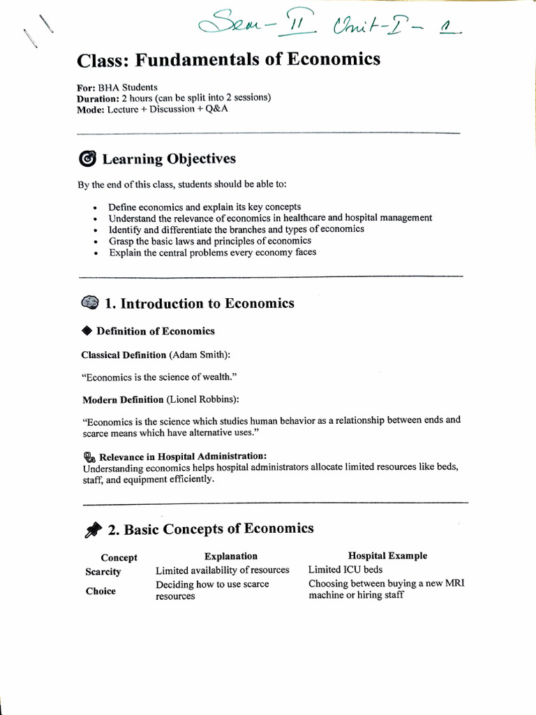 Fundamental of Economics Unit 1 | PDF | Economics | Demand