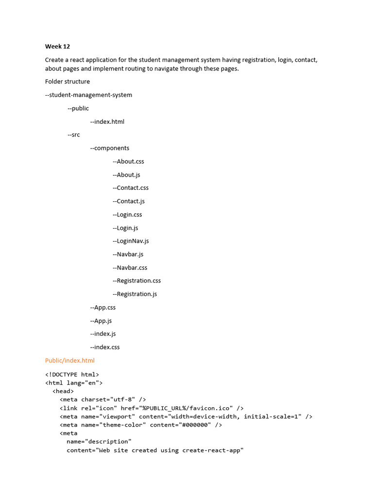 React Student Management App Setup | PDF | Design | Graphical User ...