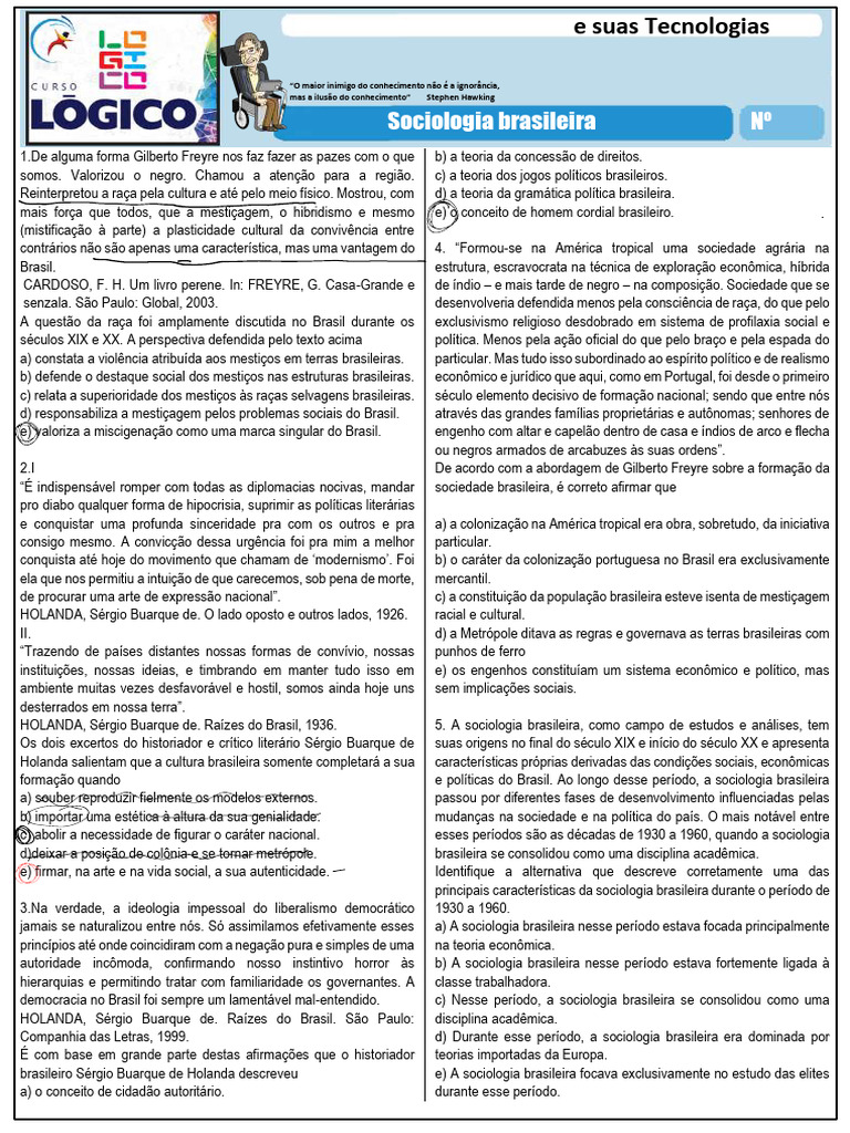 Apst 06 Questões 2025 - Cópia | PDF | Sociologia | Brasil