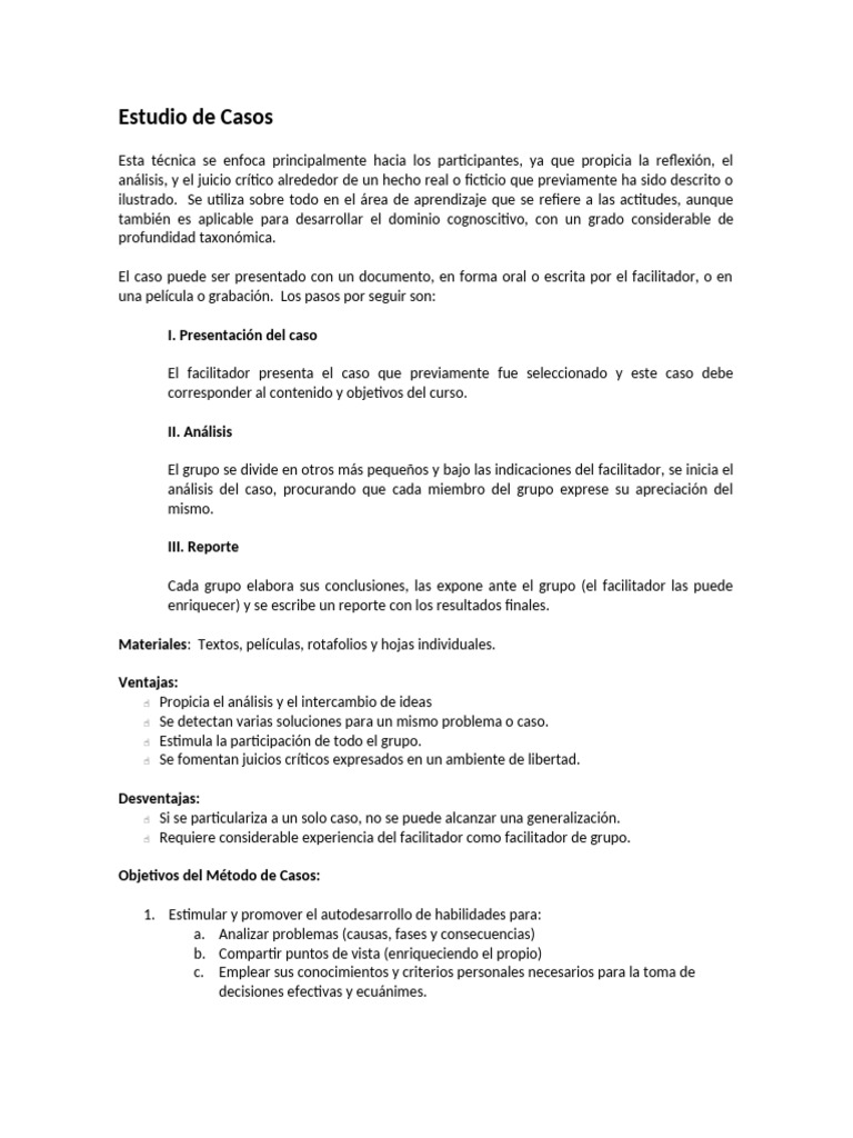 Método Estudio de Casos | PDF | Caso de estudio | Cognición