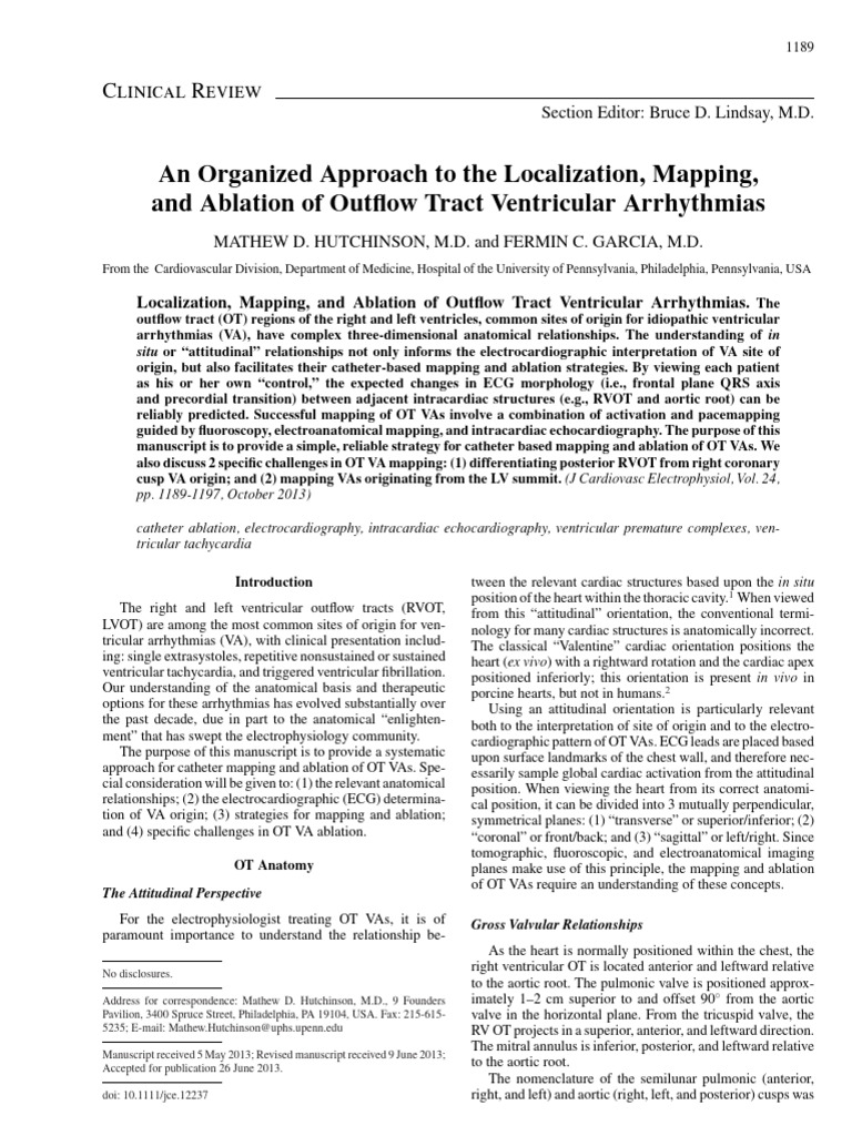 An Organized Approach To The Localization, Mapping, and Ablation of ...