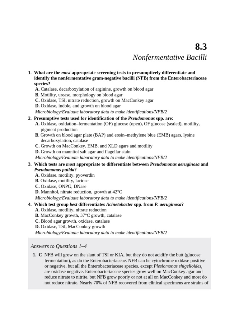 Non-Ferm Bacilli HARR | PDF