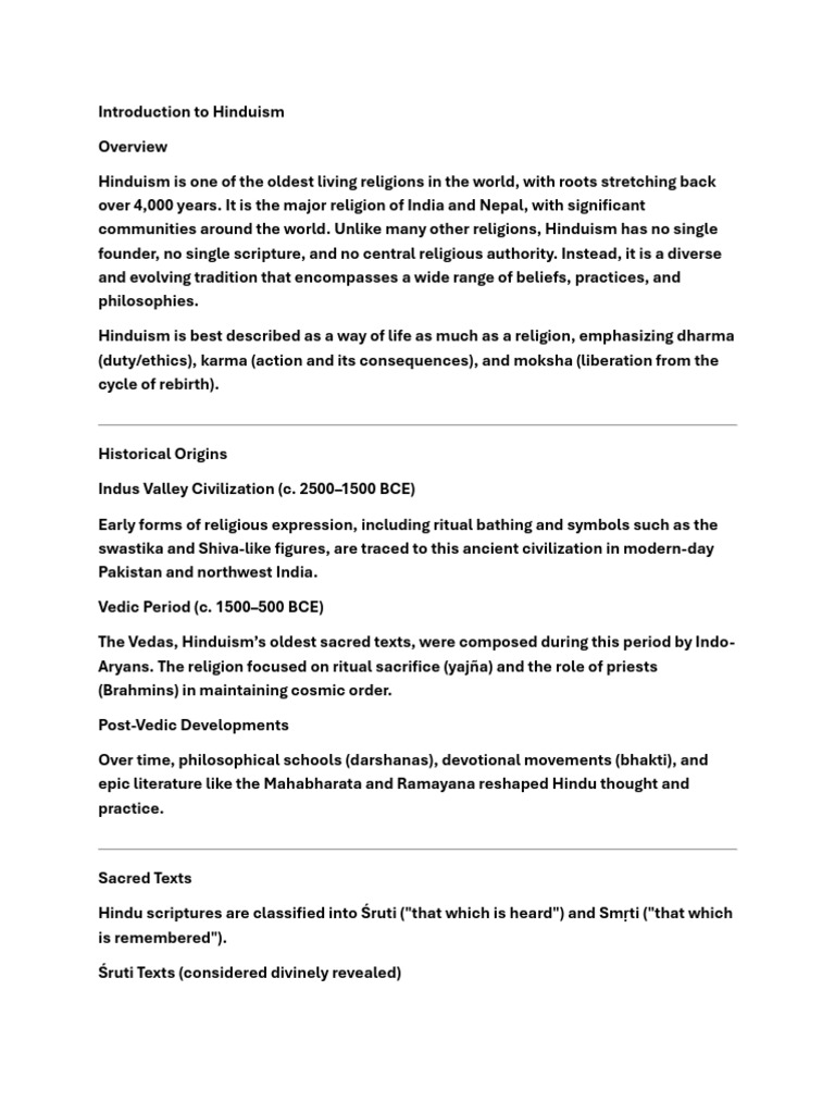 Introduction To Hinduism | PDF | Hindu Deities | Brahman