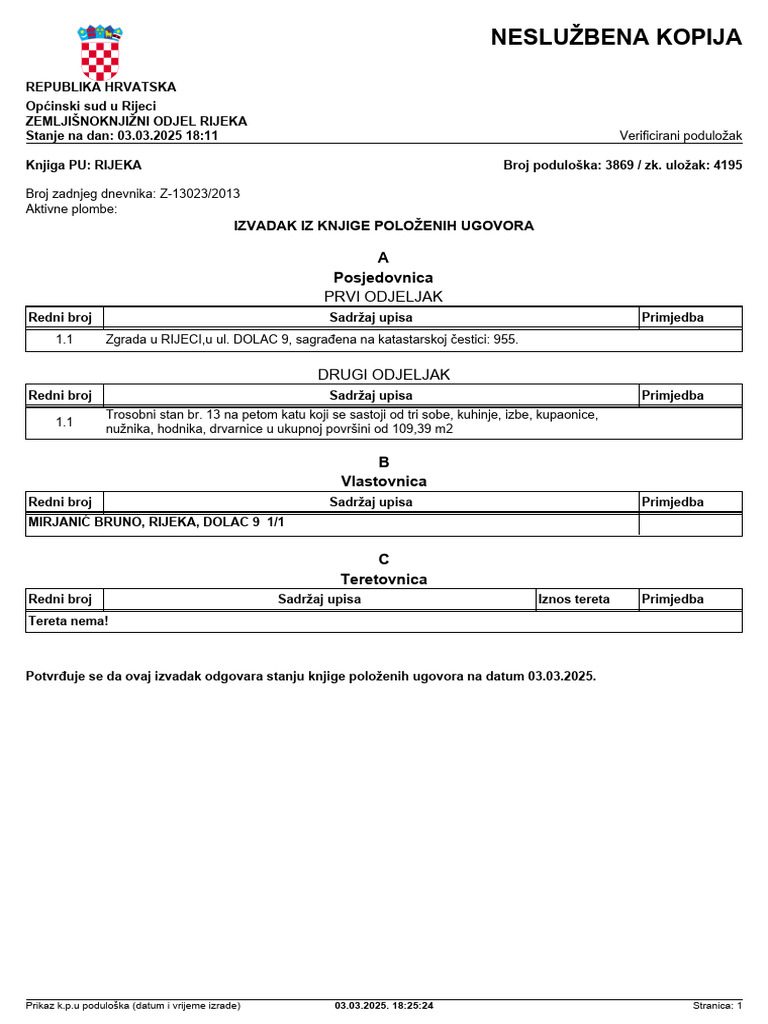 ZK 3869 Rijeka | PDF