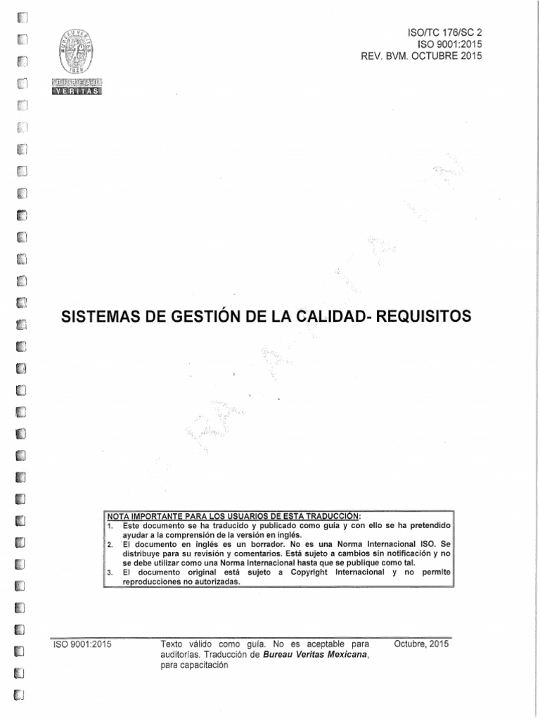 NORMA ISO 9001 2015 Rev BVM Cap | PDF