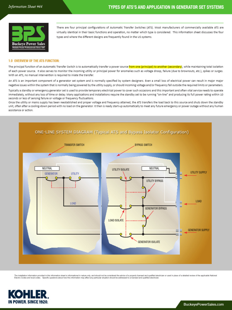 Types of ATS in Generator Systems | PDF | Electrical Engineering ...
