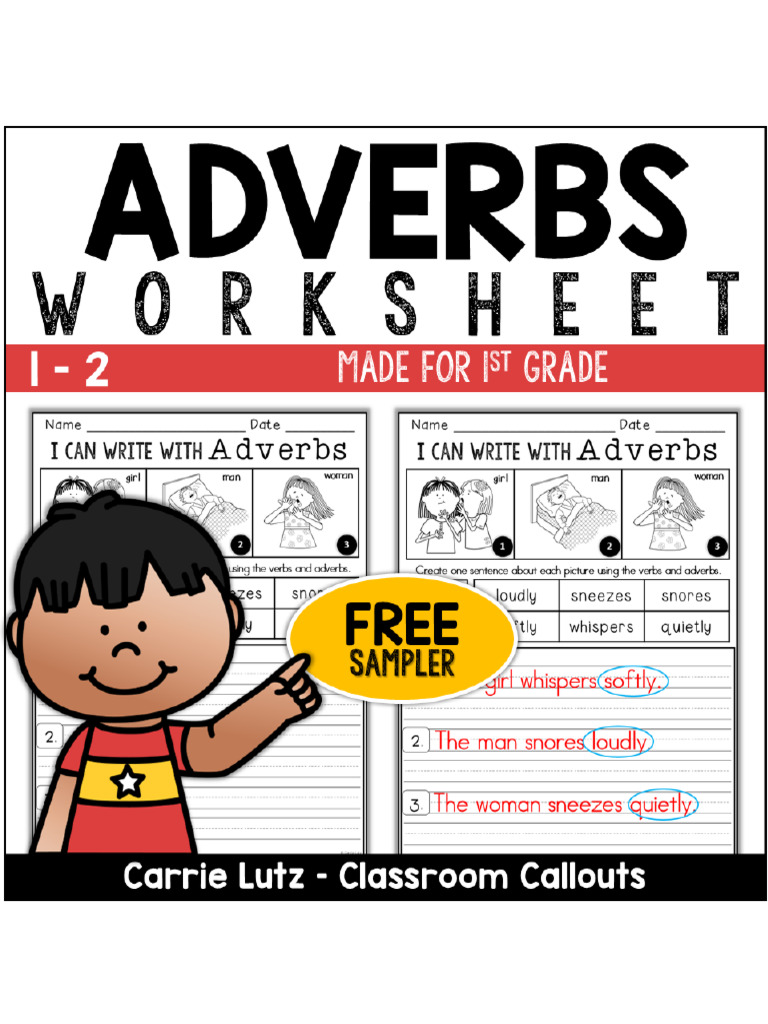 FreeAdverbWorksheetUsingAdverbsandVerbsFirstGradeELAPractice-1 | PDF ...