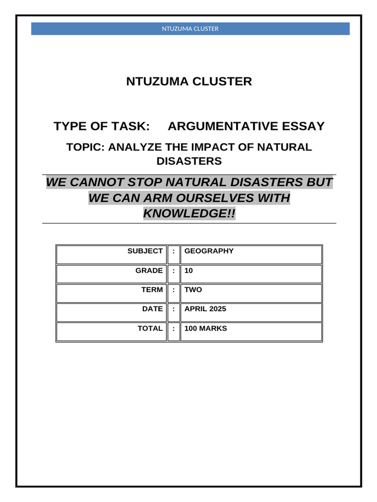 Grade 10 Essay Task 2025 | PDF | Essays | Learning