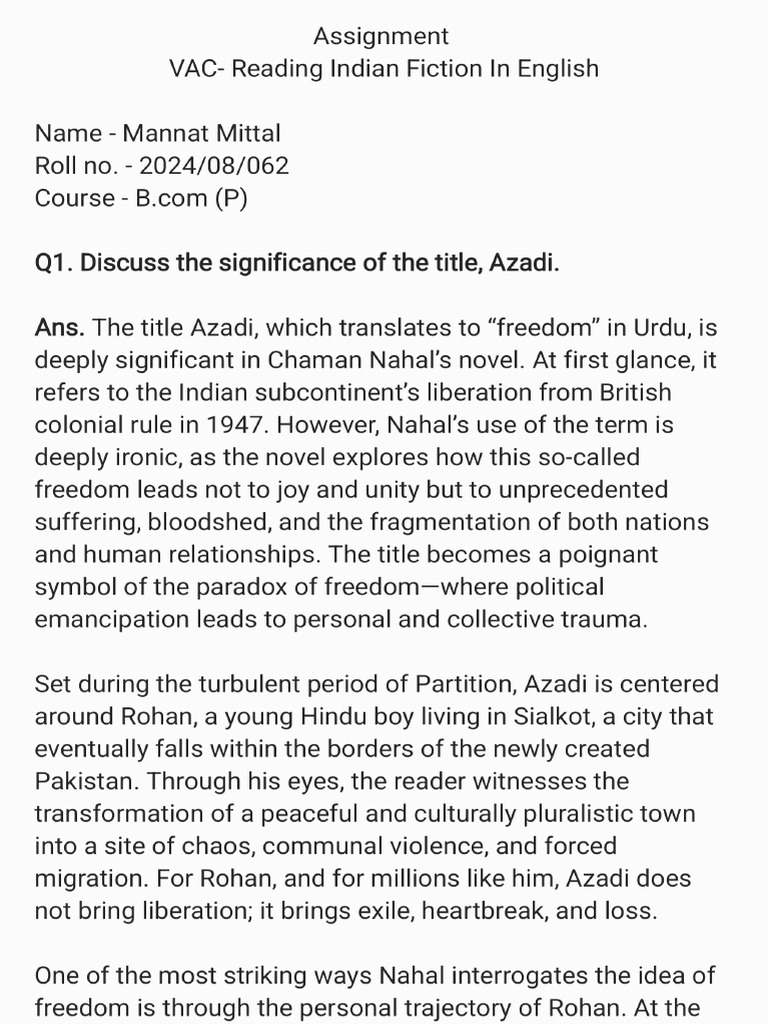 VAC Assignment of Mannat Mittal | PDF