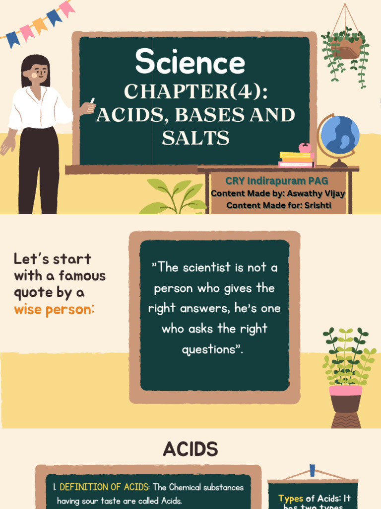 Acids Bases and Salts Full Chapter | PDF | Acid | Physical Chemistry