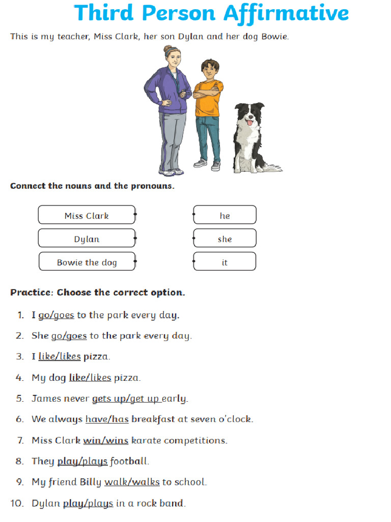 Present Simple Third Person Worksheet | PDF