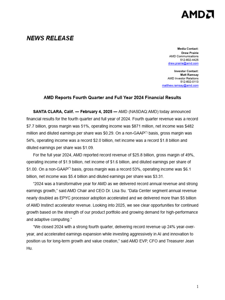 2025-02-04 AMD Reports Fourth Quarter and Full Year 2024 1236 | PDF ...